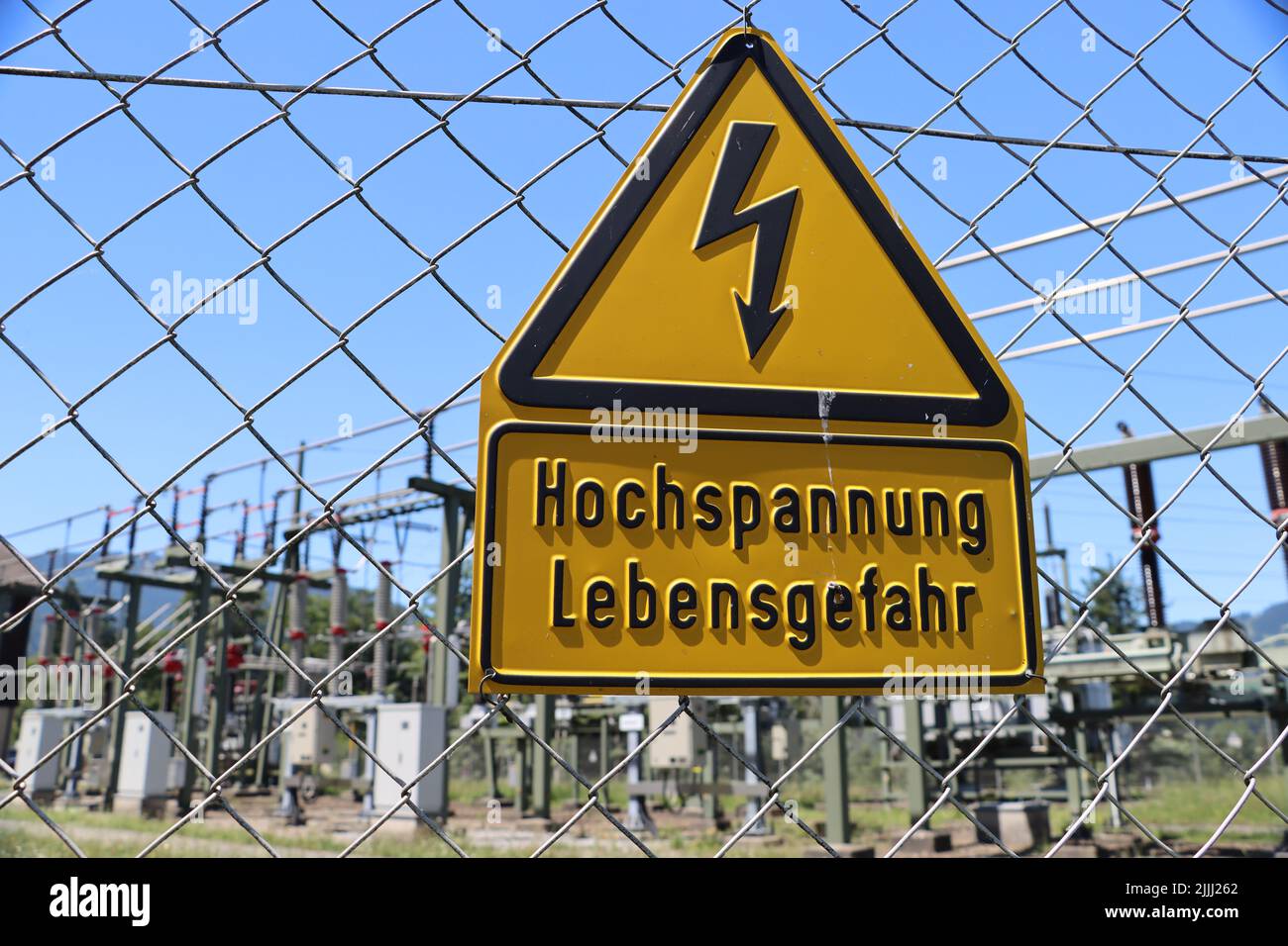 High voltage transmission tower warning hi-res stock photography and ...
