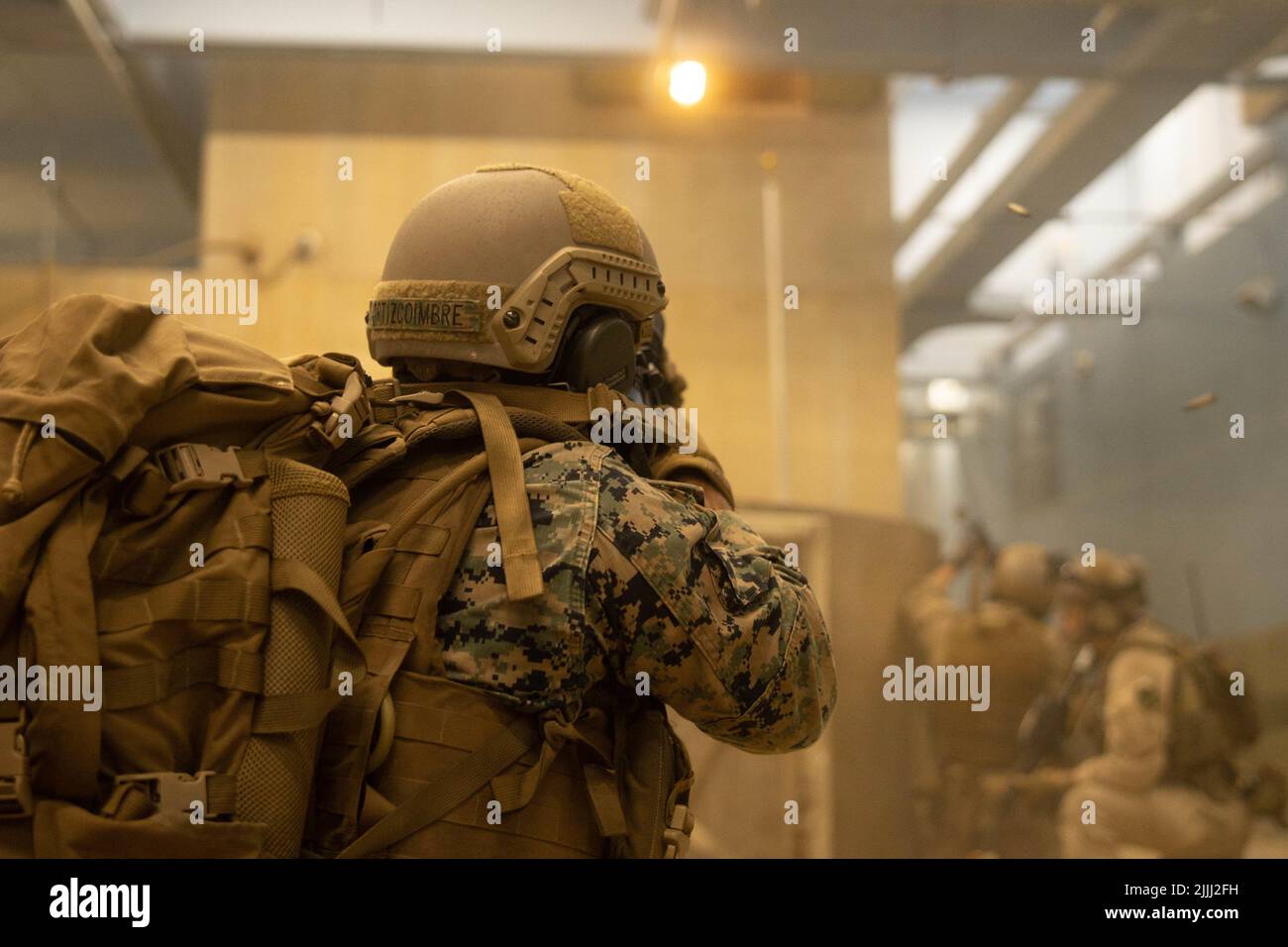 A U.S. Marine attached to 2nd Air-Naval Gunfire Liaison Company (2nd ...