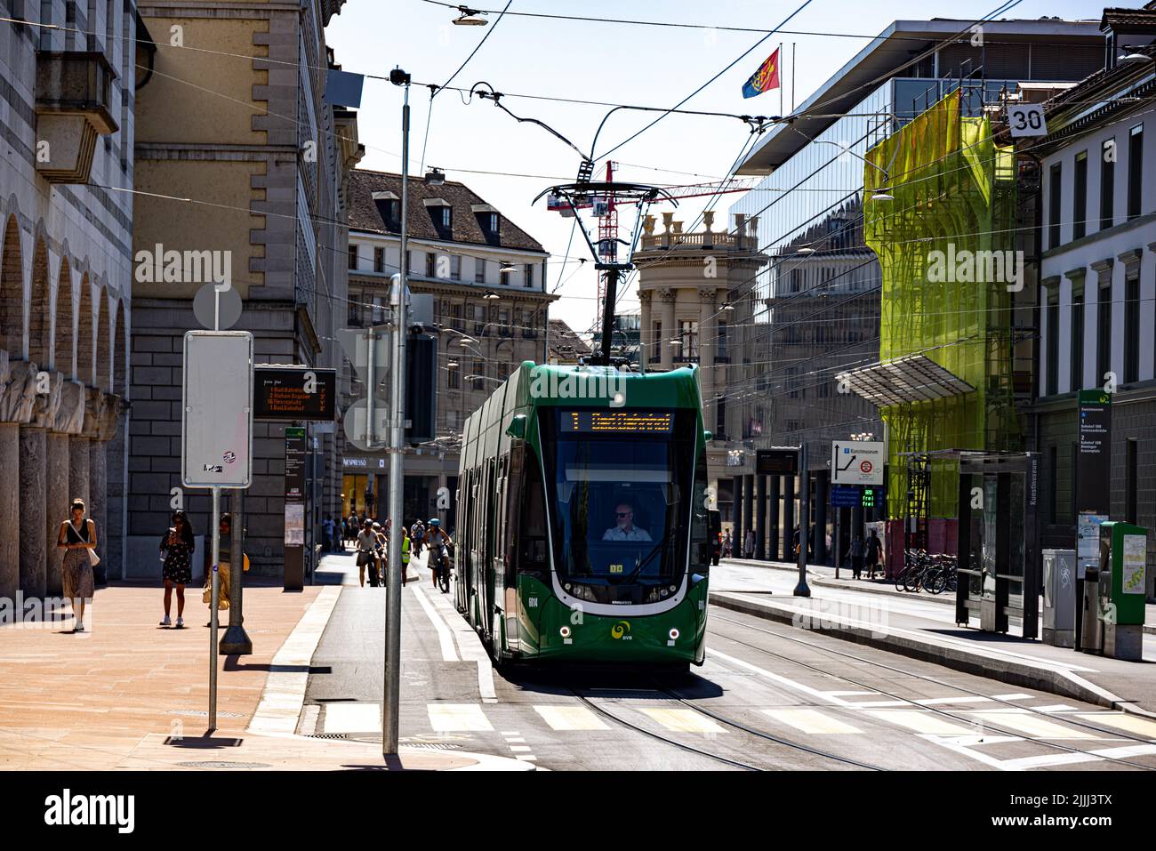 Public Transport in the city of Basel - BASEL, SWITZERLAND - JULY 17 ...