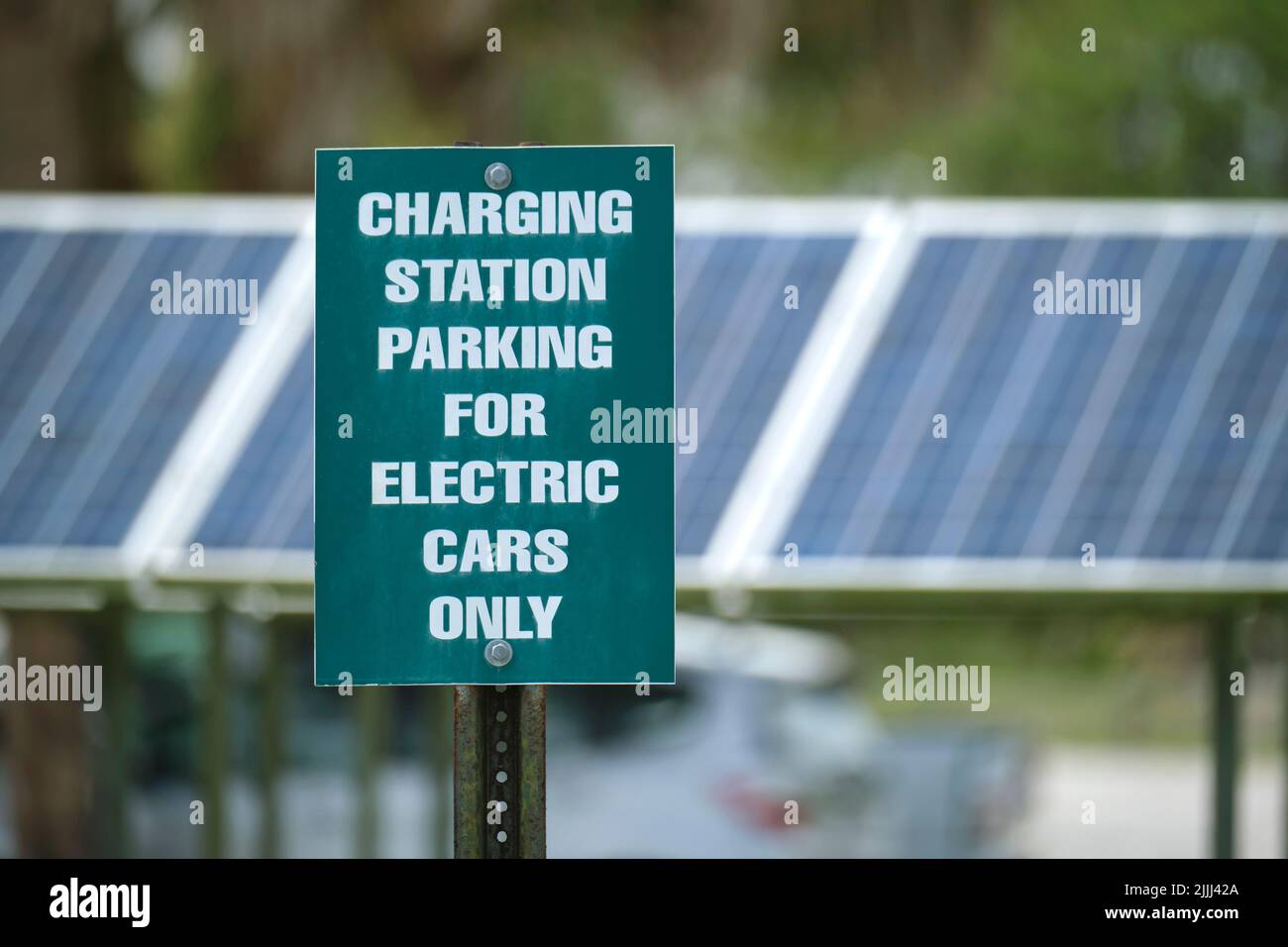 Sign for electric plug-in cars only charging with electricity from ...