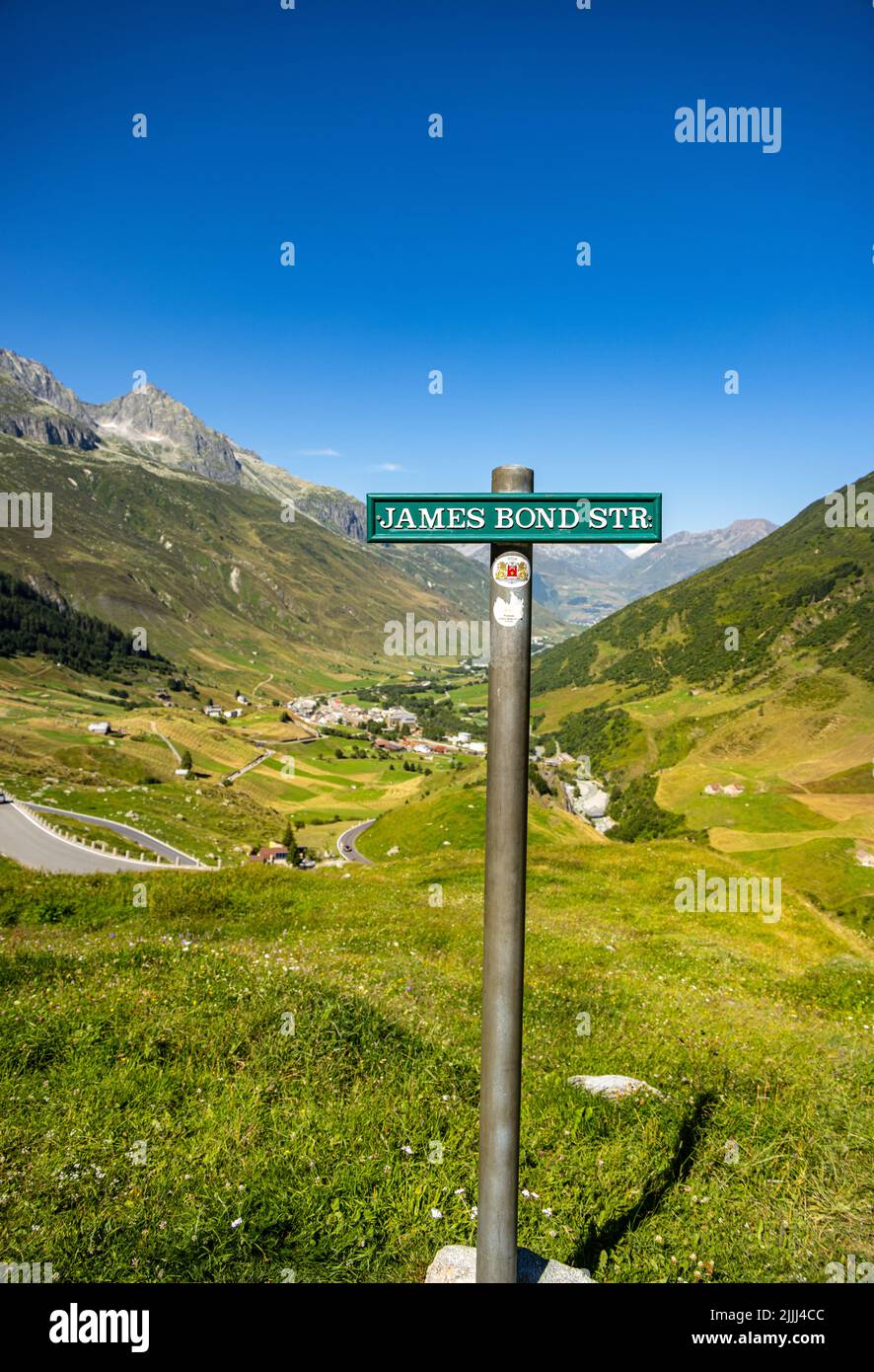 Famous James Bond Road at Furka Pass Stock Photo - Alamy