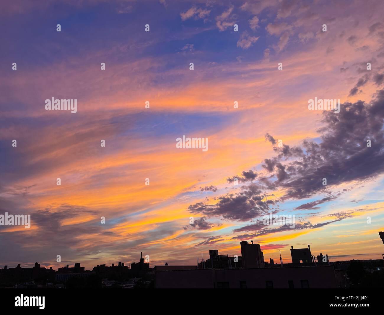 Colorful Sunset is seen in the Bronx, New York City on July 26, 2022 ...