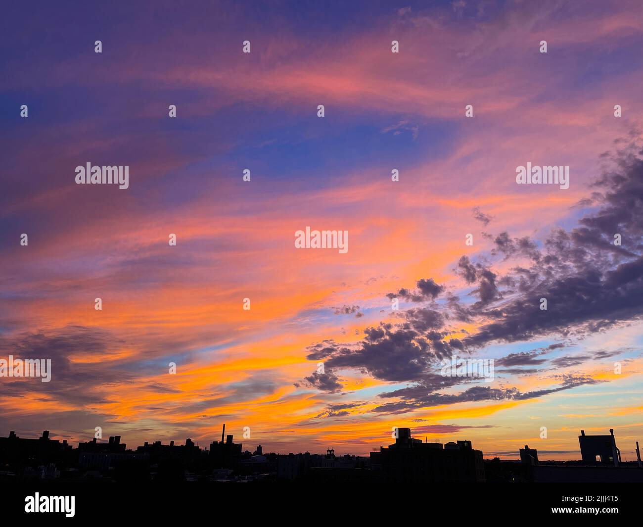 Colorful Sunset is seen in the Bronx, New York City on July 26, 2022 ...
