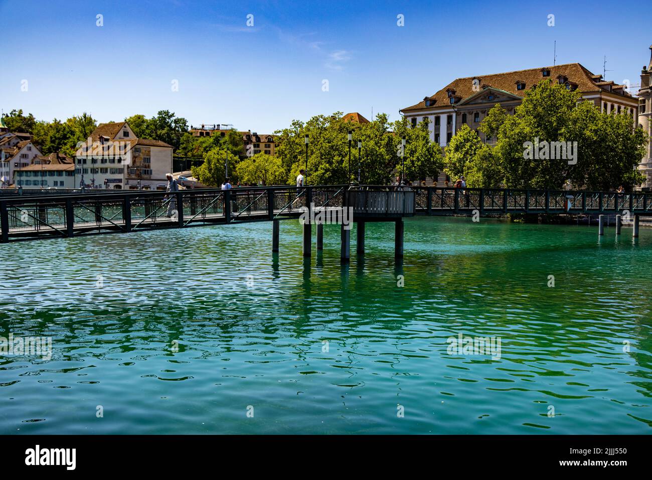 Beautiful bridges over River Limmat in Zurich Stock Photo - Alamy