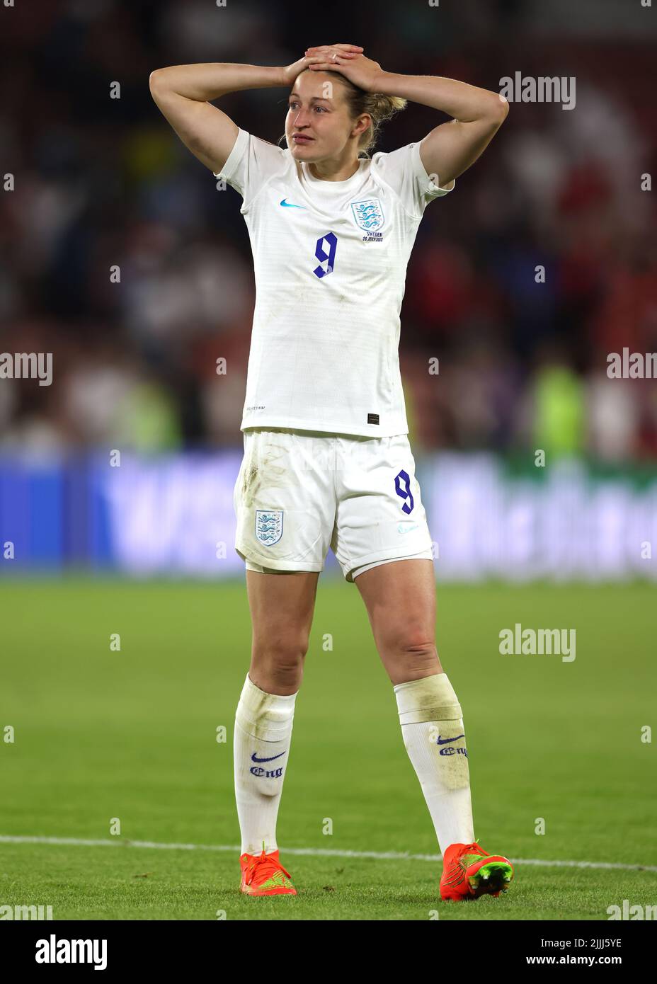 Sheffield, England, 26th July 2022. Ellen White of England reacts ...