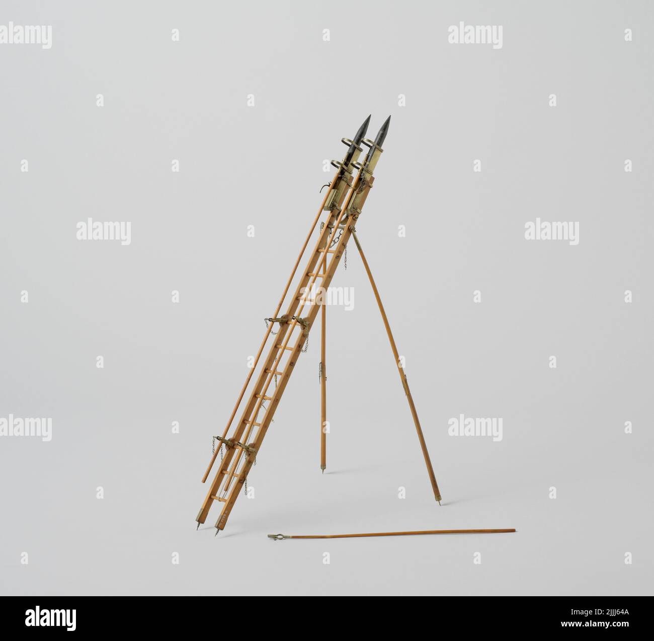 Model of two Congreve rockets on a launcher Stock Photo - Alamy