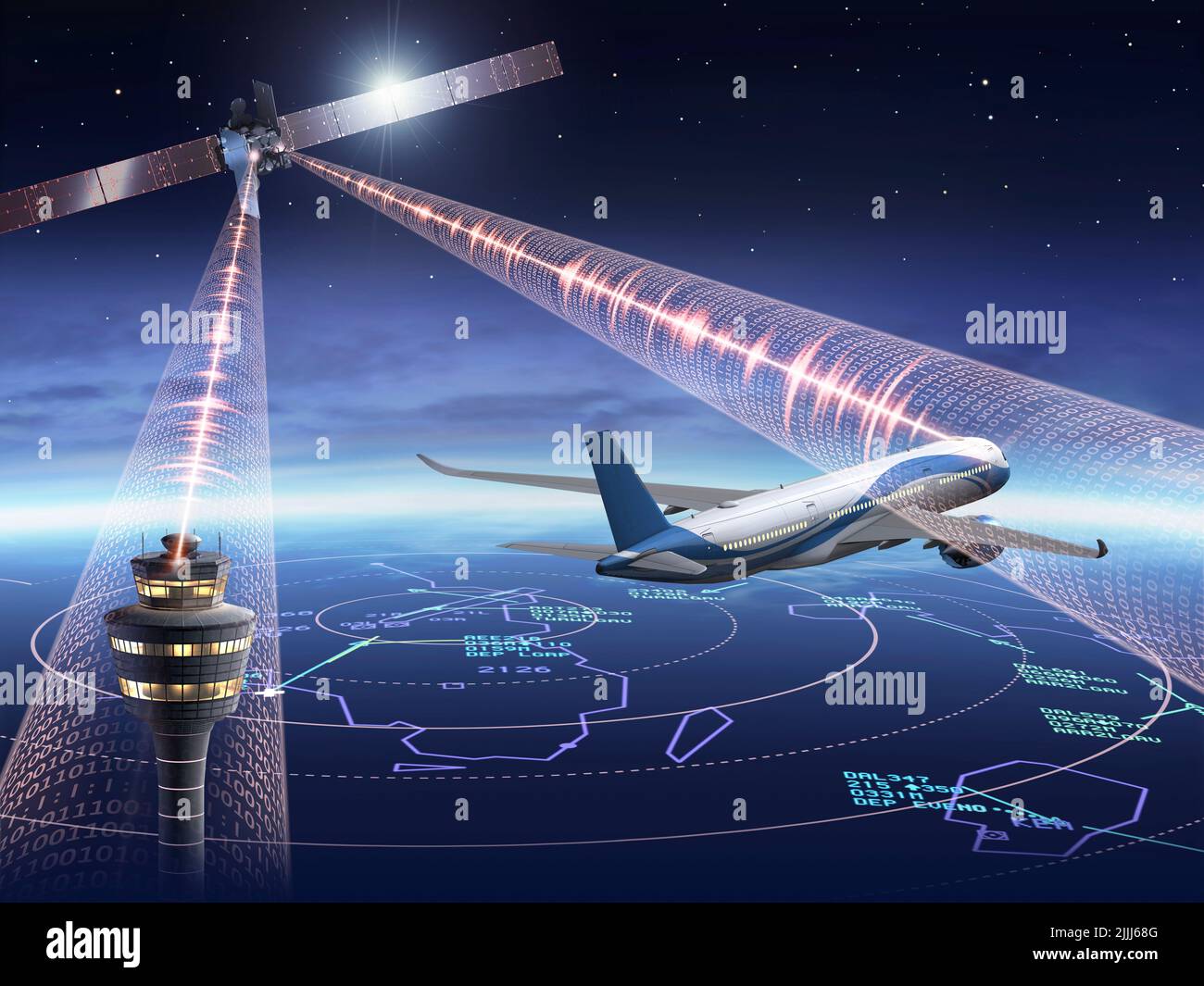 IRIS air traffic management, conceptual illustration Stock Photo - Alamy