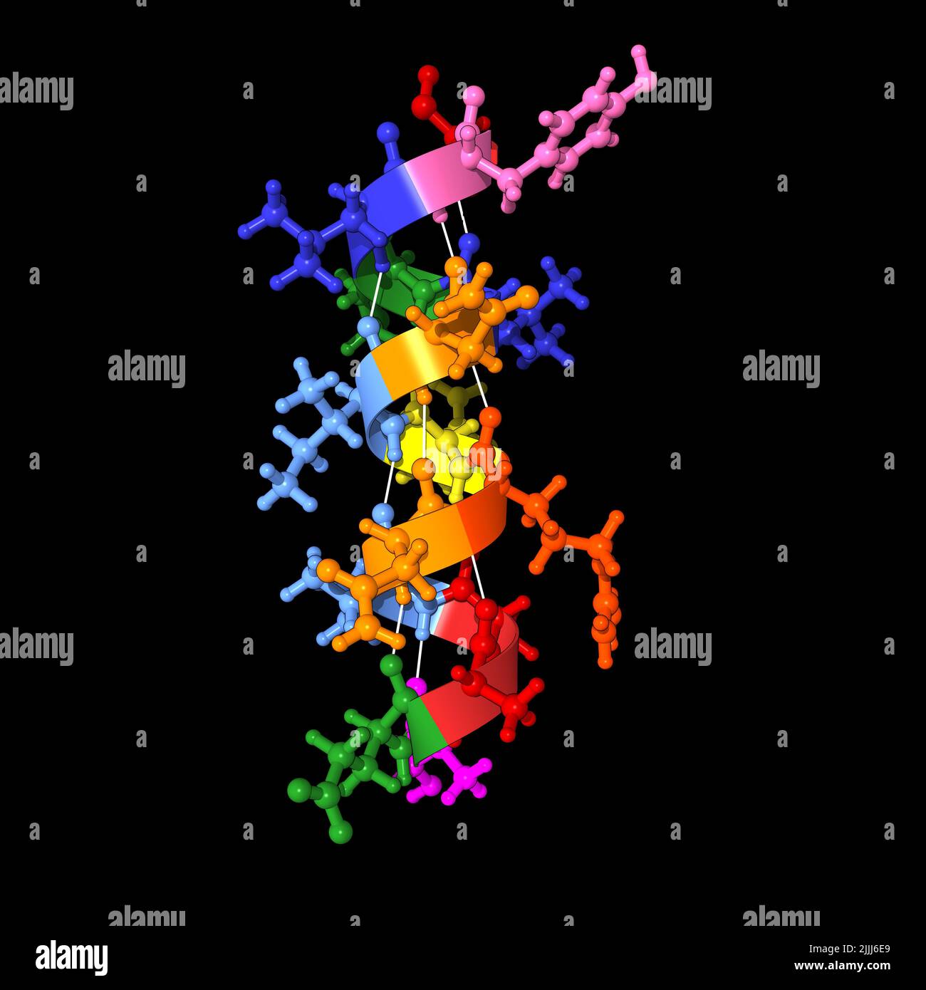 Alpha helix, illustration Stock Photo - Alamy