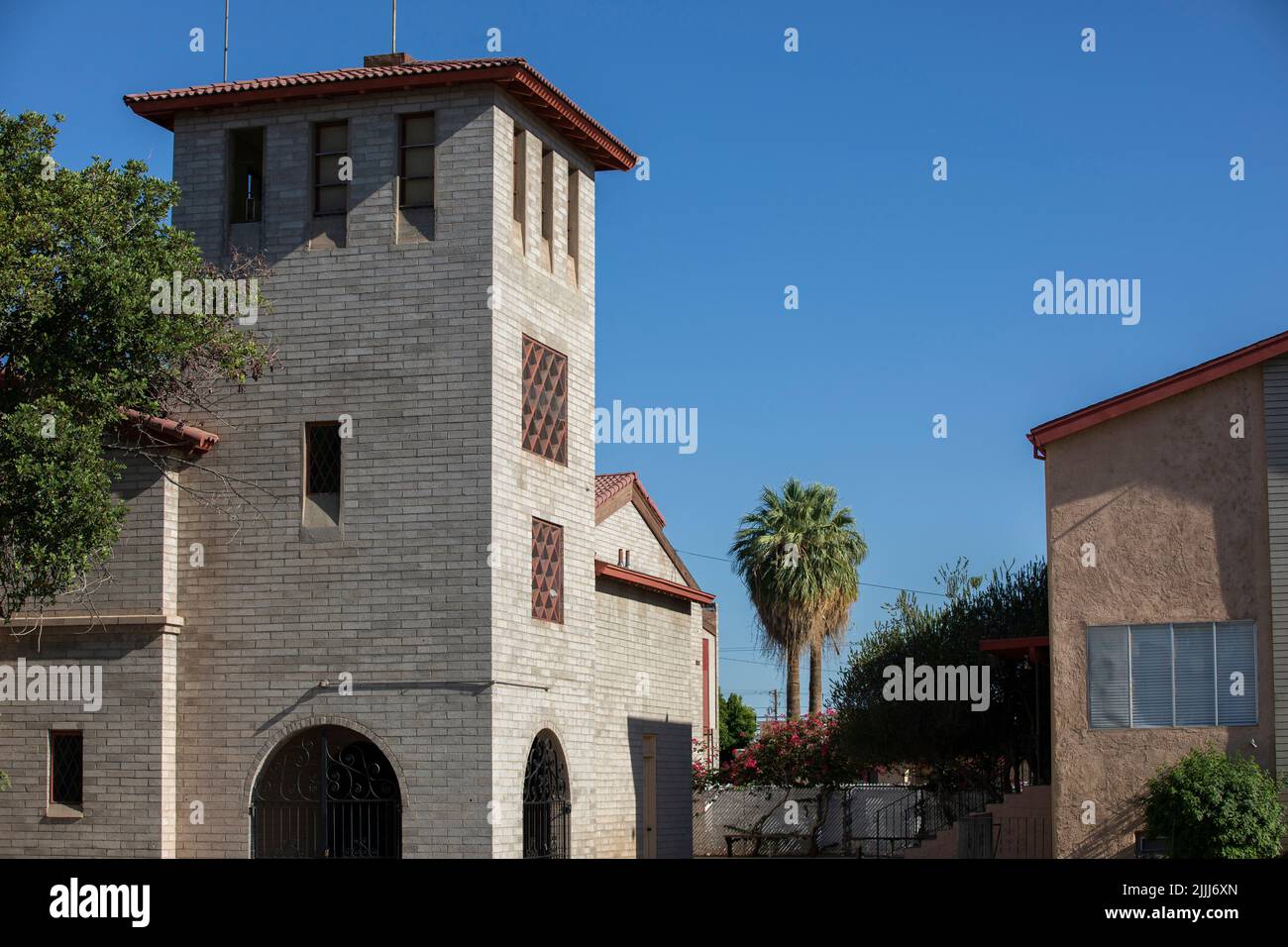 Afternoon view of the historic downtown area of Blythe, California, USA ...