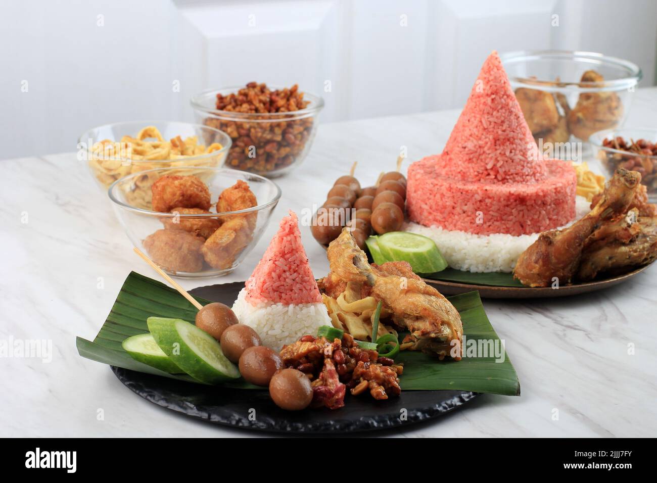 Red and White Rice Called Nasi Tumpeng Same as Indonesian National Flag ...