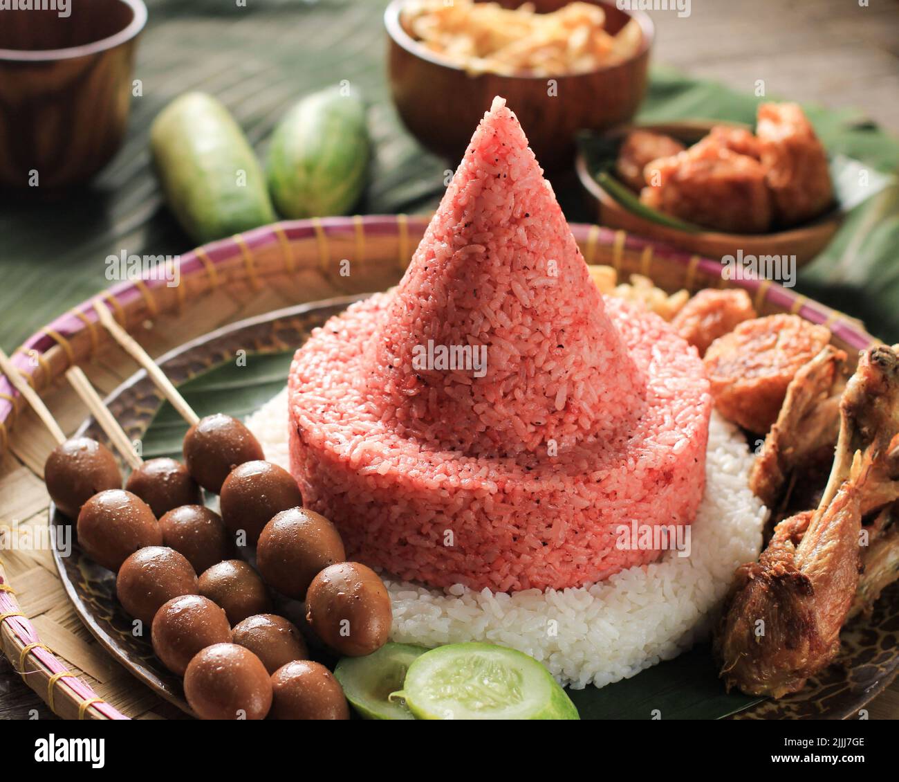 Red and White Rice Called Nasi Tumpeng Same as Indonesian National Flag ...
