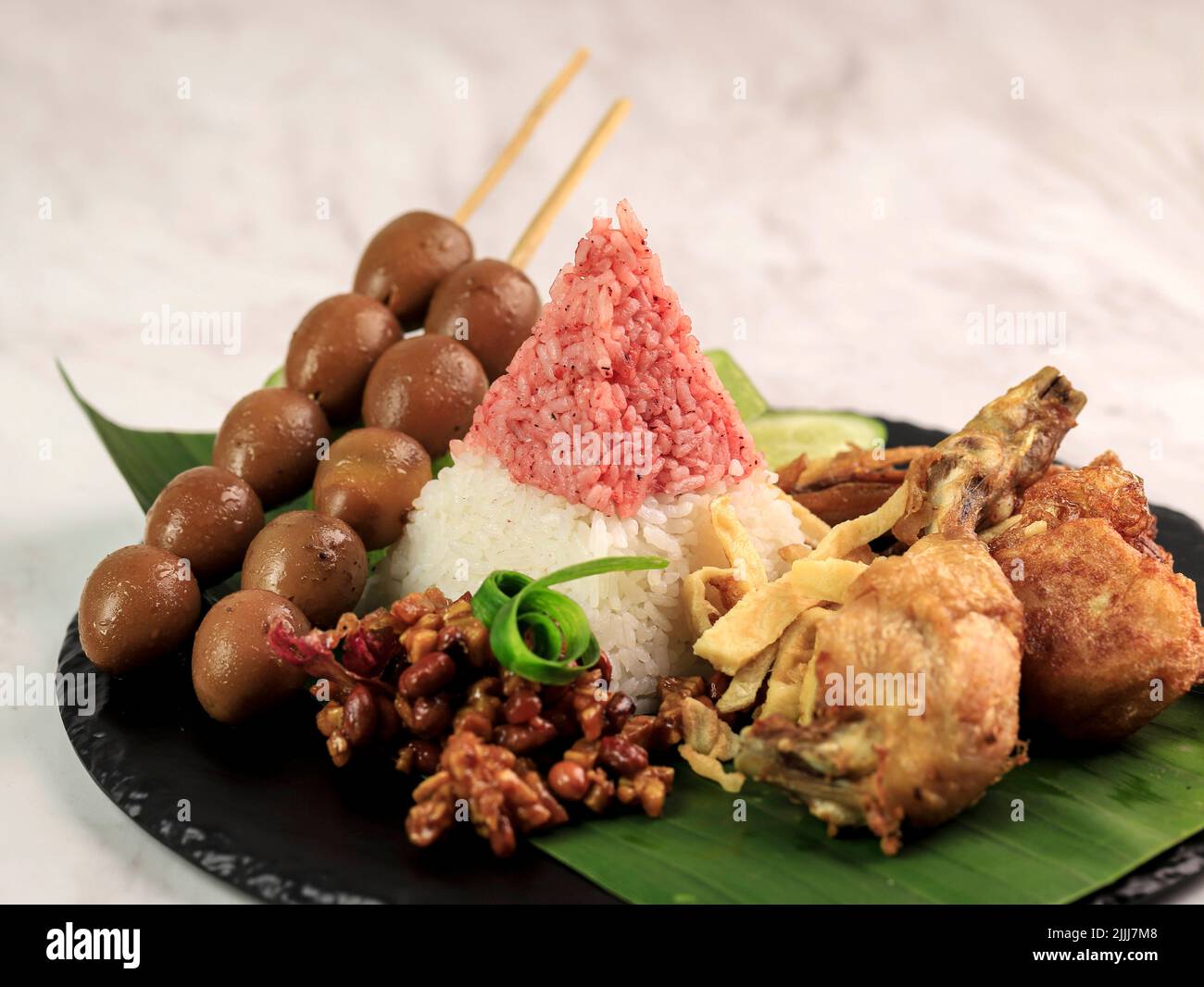 Red and White Rice Called Nasi Tumpeng Same as Indonesian National Flag ...