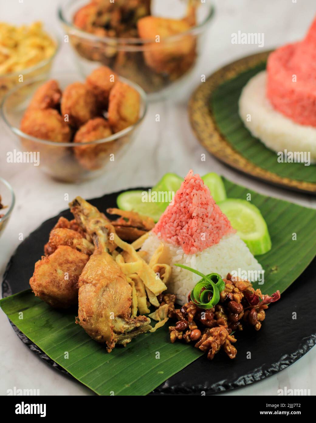 Red and White Rice Called Nasi Tumpeng Same as Indonesian National Flag ...
