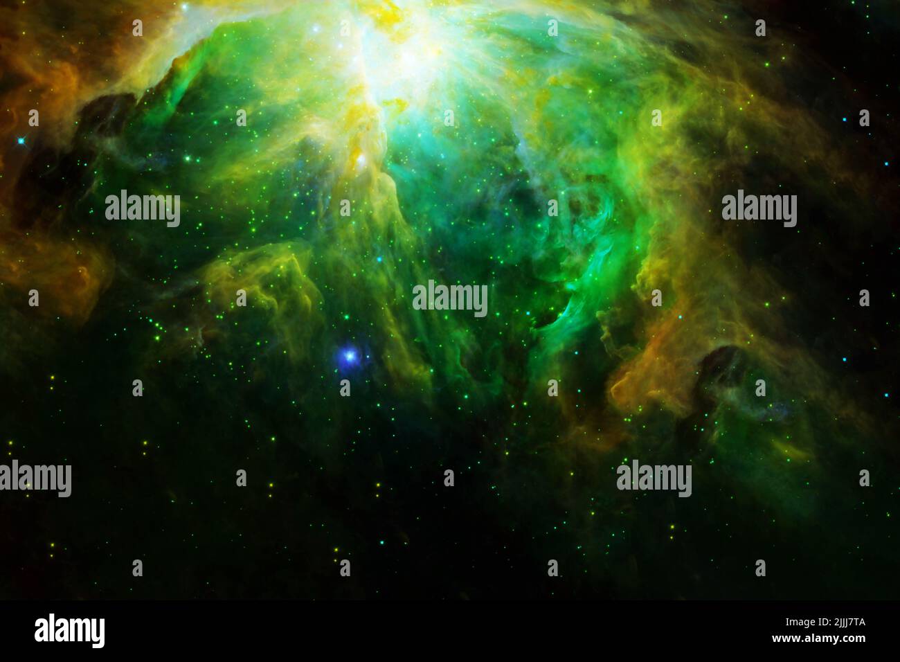 Green galaxy in deep space. Elements of this image furnished by NASA ...