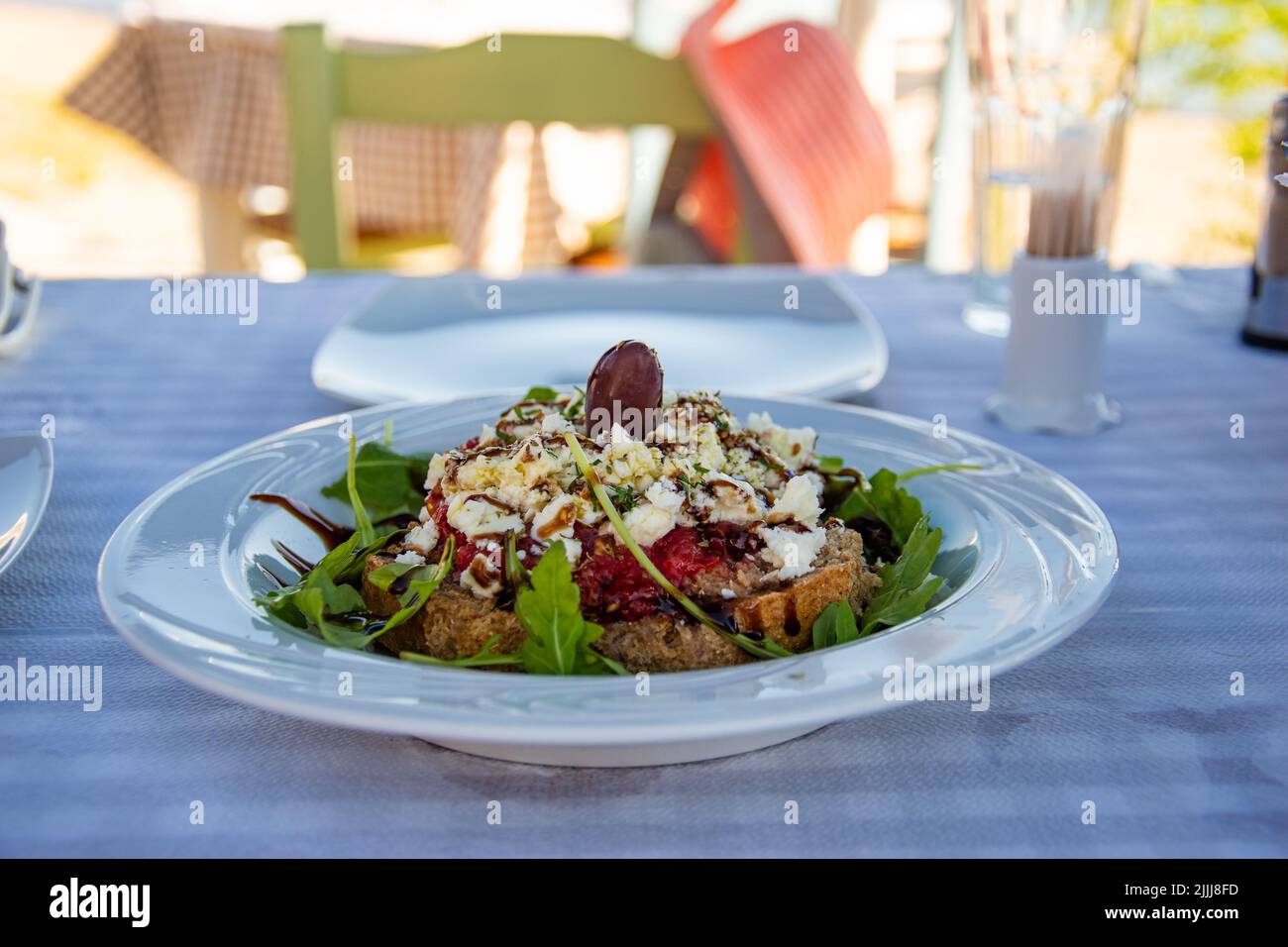 Delicious greek mediterranean meal with salad vergetables very healthy ...