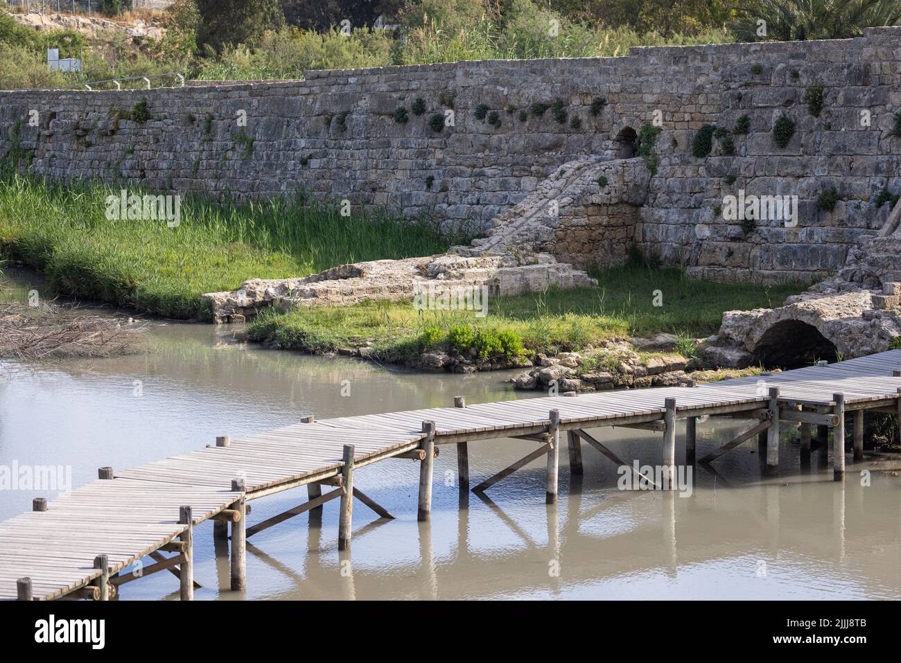 An Ancient ruined dam along river Nahal Taninim in Israel Stock Photo ...