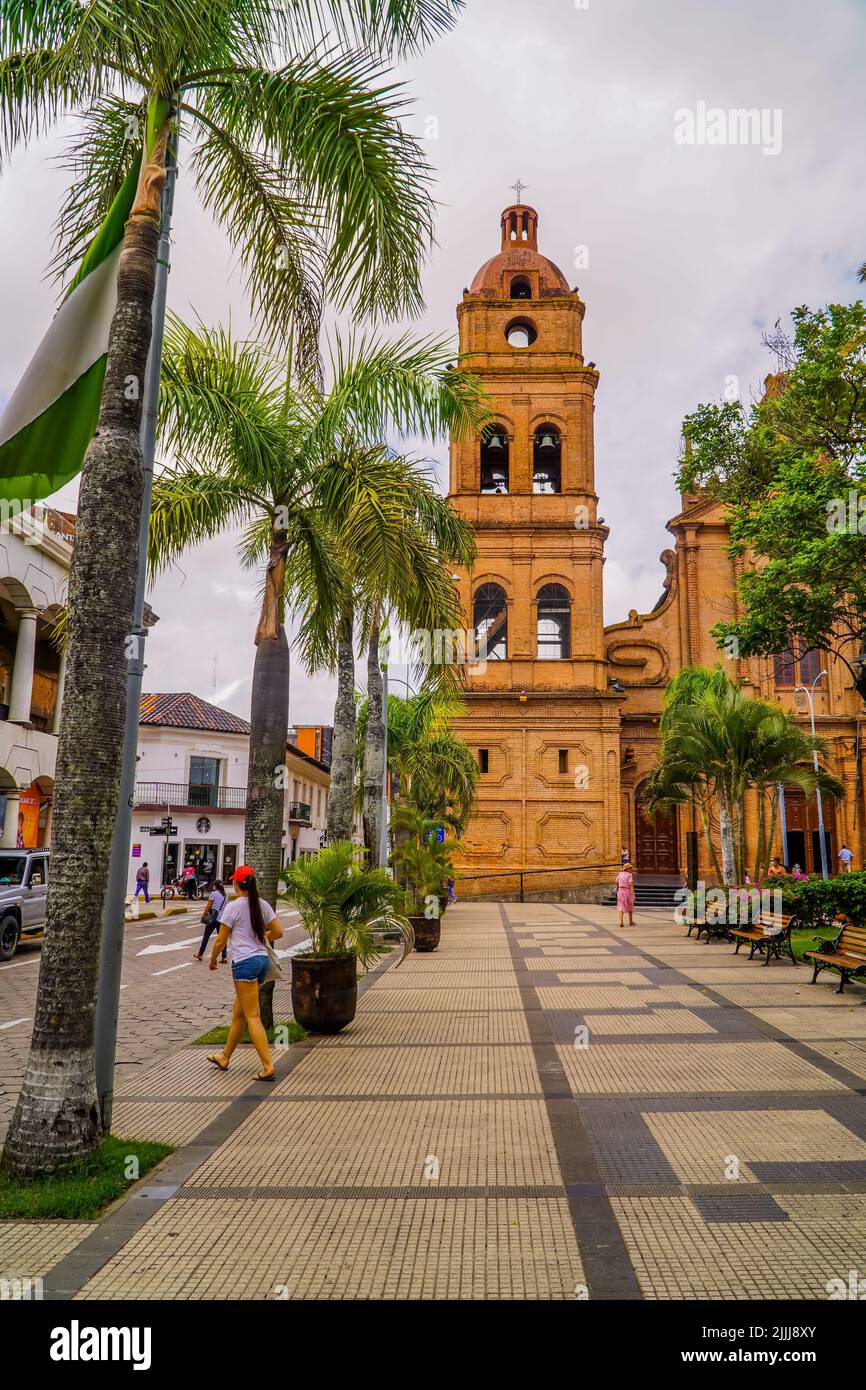 A vertical street view of the Cathedral Basilica of St. Lawrence Stock ...