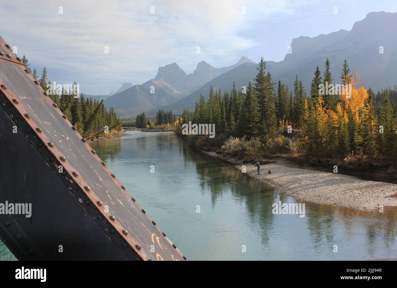 metal bridge over river Stock Photo - Alamy
