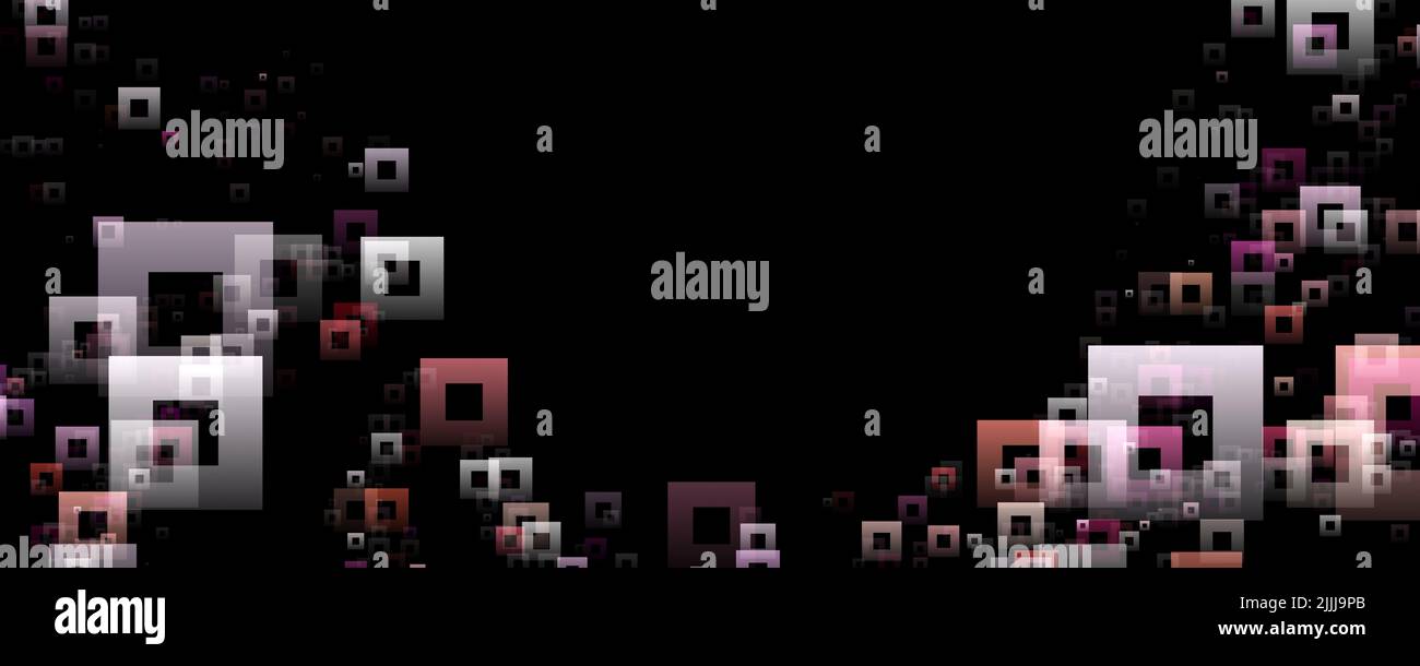 Fantastic abstract panorama background design illustration with square ...