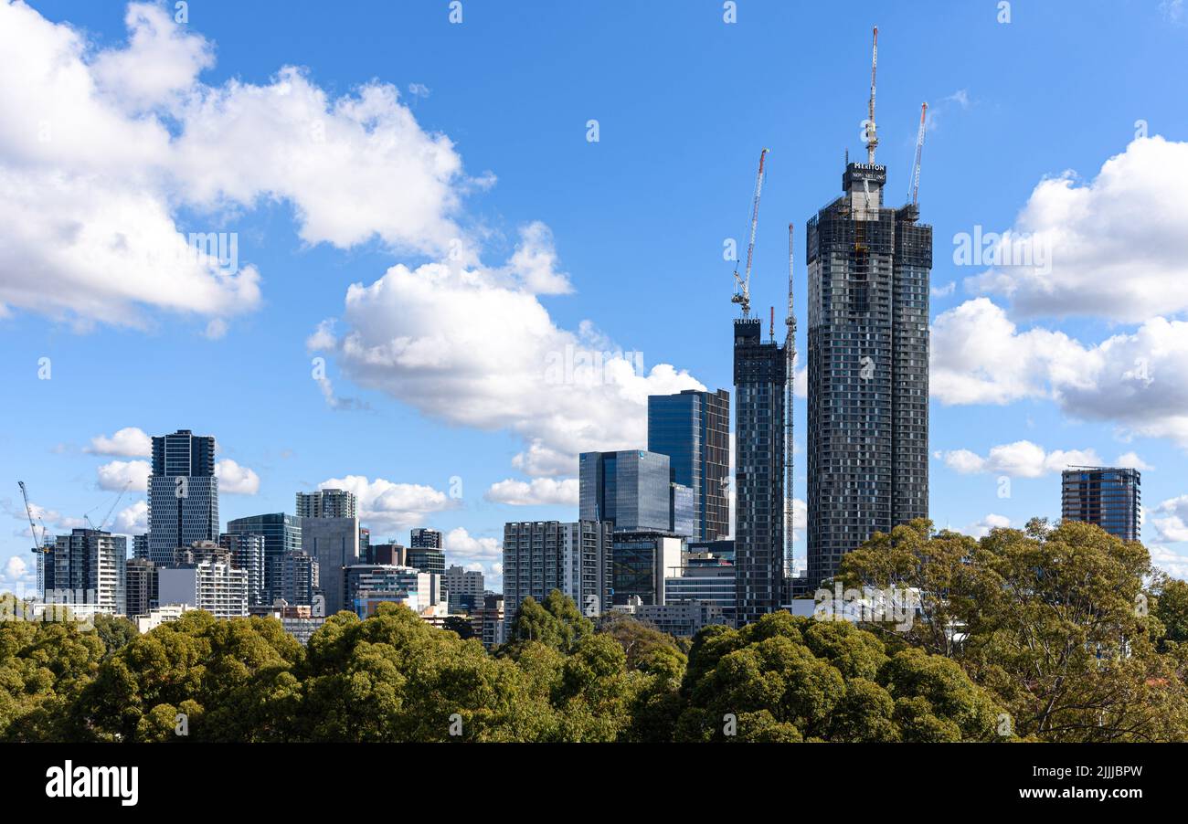The Parramatta skyline, featuring the under-construction 180 George ...