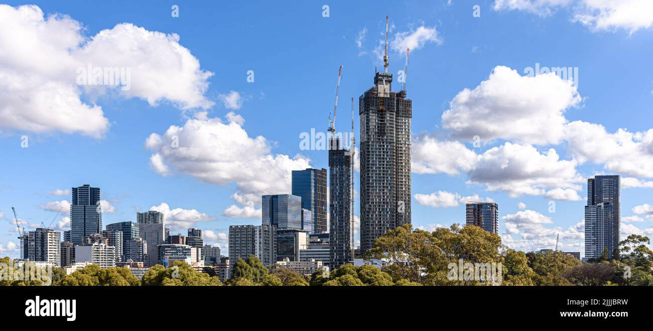 The Parramatta skyline, featuring the under-construction 180 George ...
