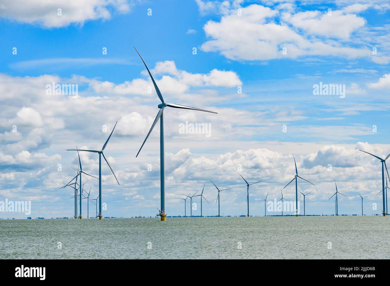 offshore wind power plants in the ijsselmeer, netherlands Stock Photo ...
