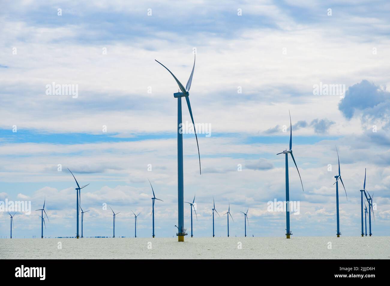 offshore wind power plants in the ijsselmeer, netherlands Stock Photo ...