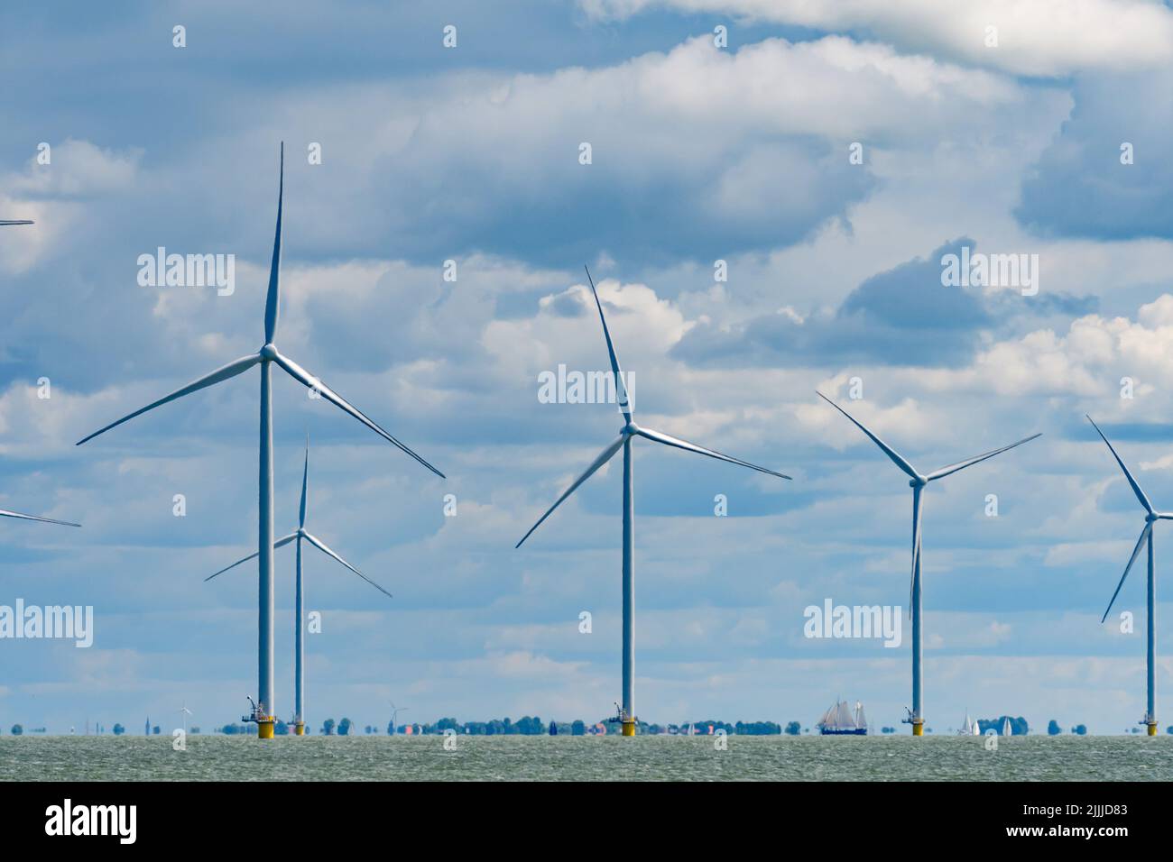 offshore wind power plants in the ijsselmeer, netherlands Stock Photo ...