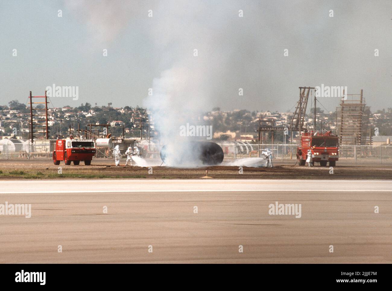 San Diego Fire-Rescue ARFF drills at Lindbergh Field in San Diego ...