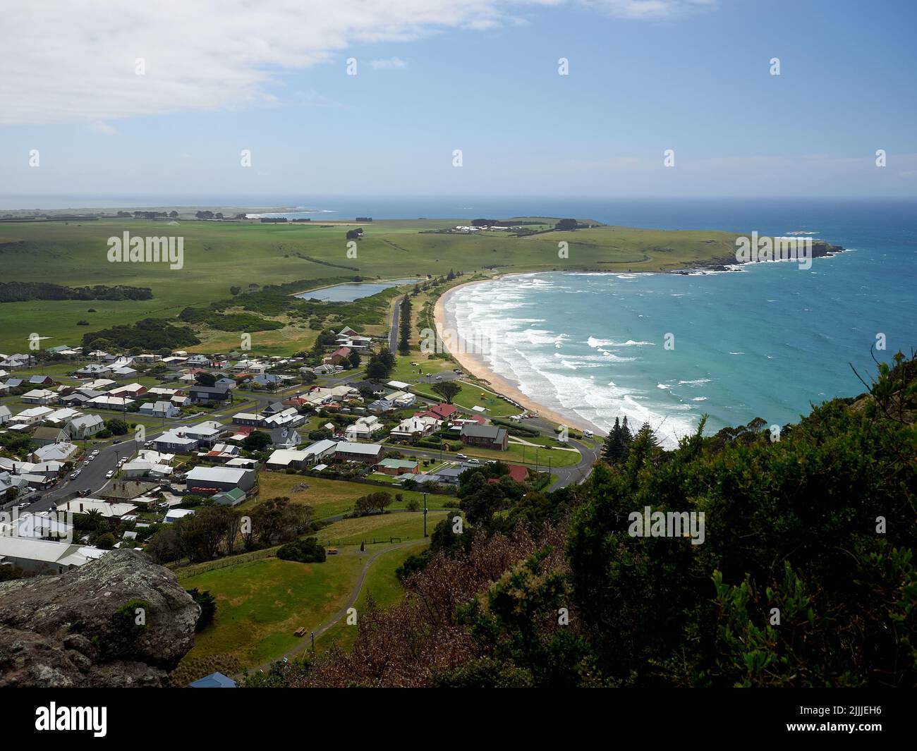 An aerial view of the Nut in Stanley Tasmania under shiny sky Stock ...