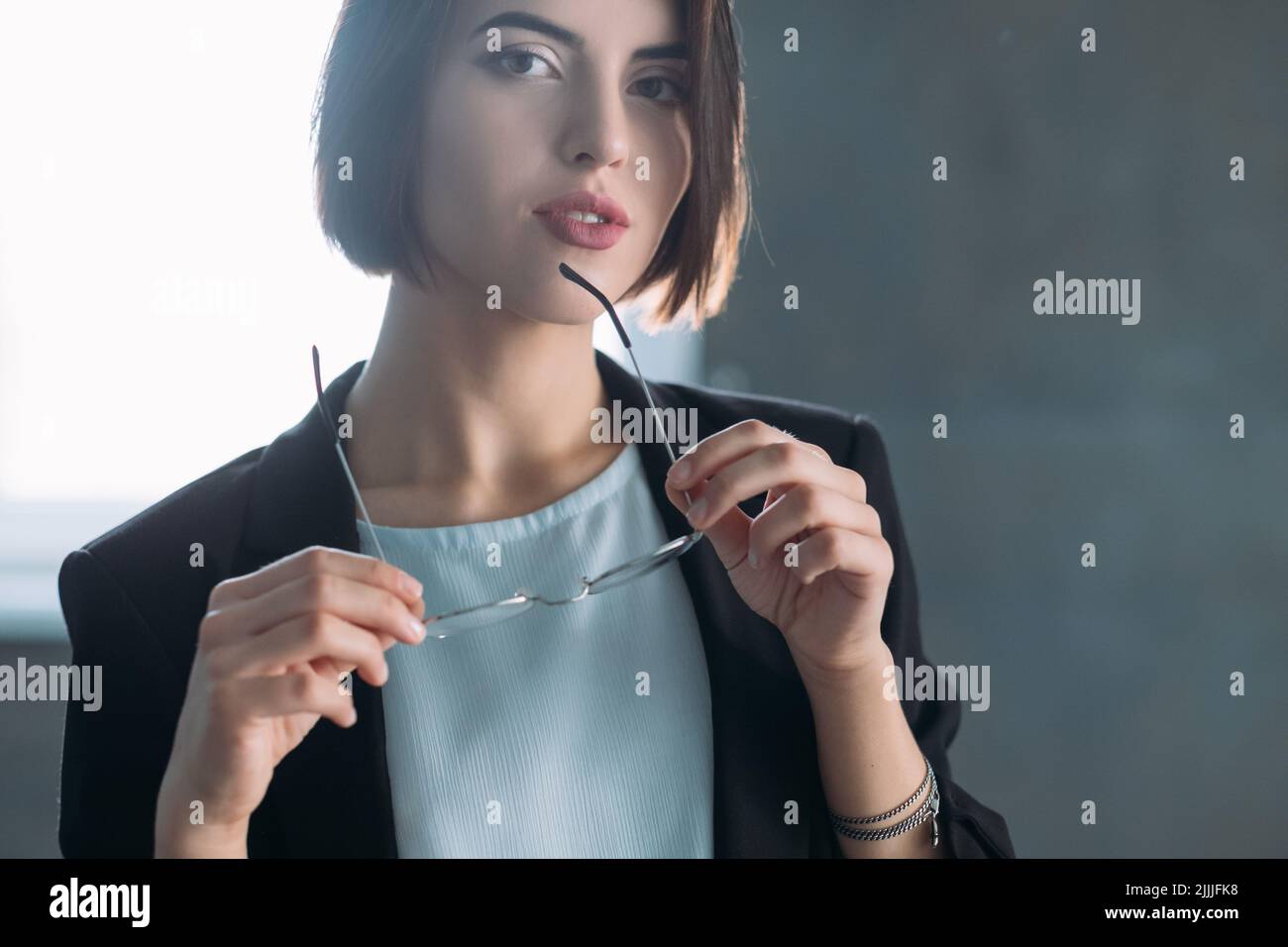 young office woman break work friendly business Stock Photo - Alamy