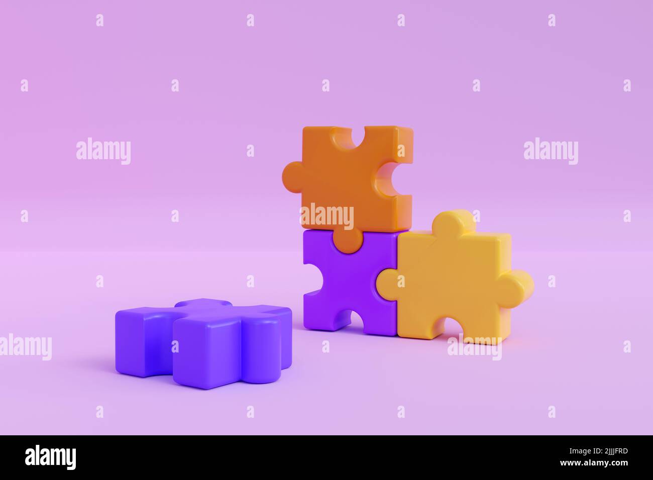 3d jigsaw puzzle pieces. Concept of business problems, partnership ...