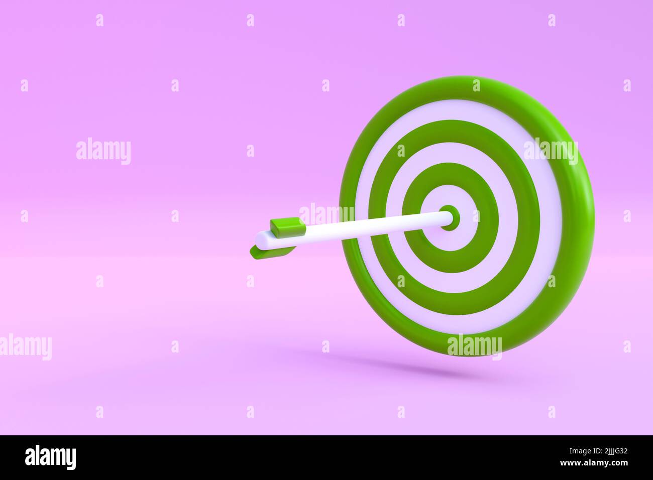 3d arrow hit center of target. Concept of solving business problems ...