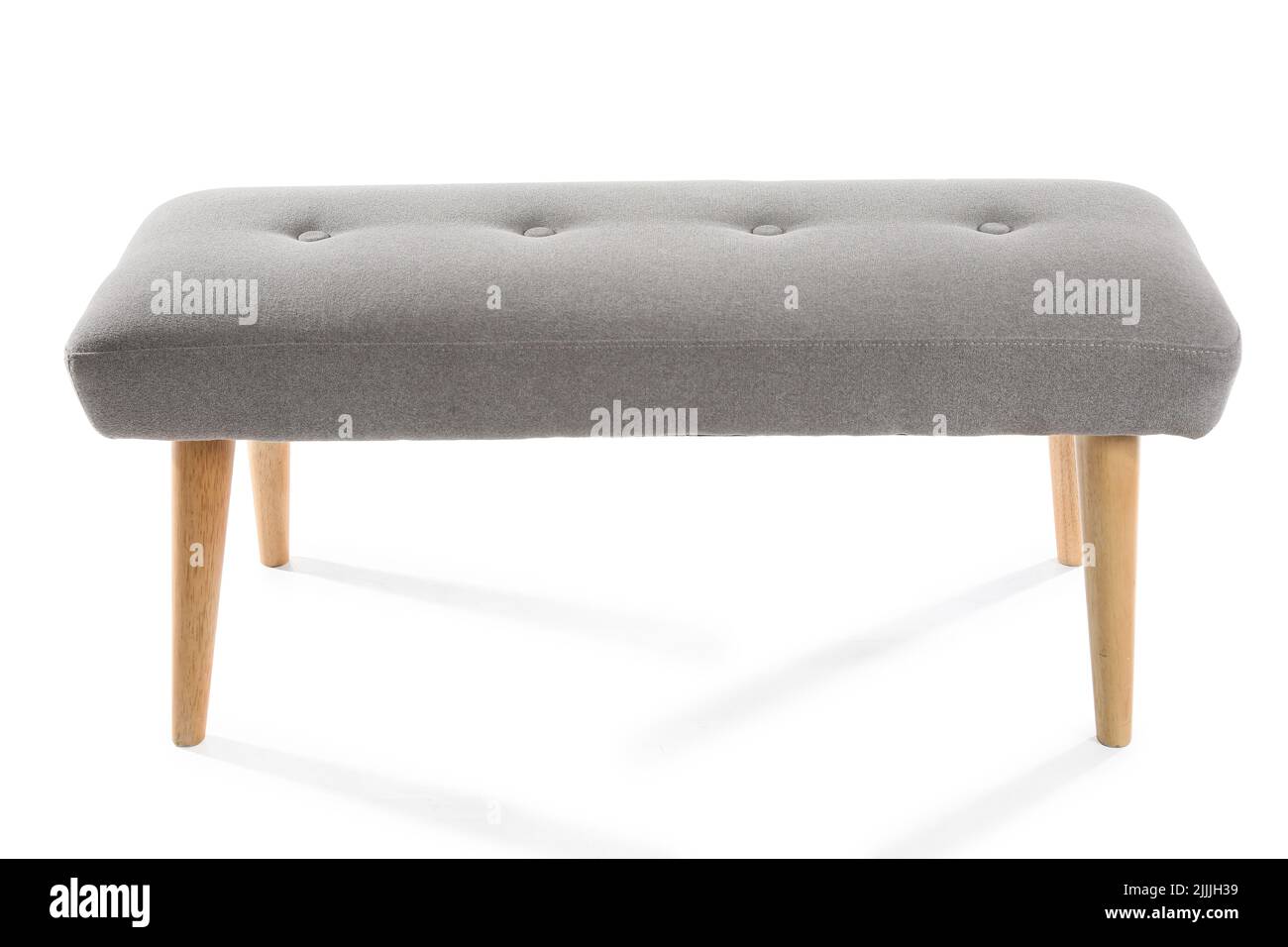 Grey bench on white background Stock Photo - Alamy