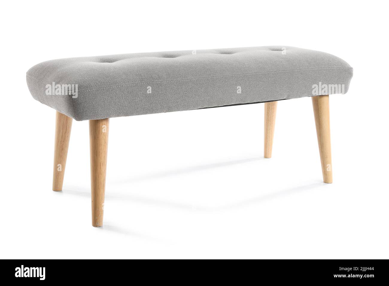 Grey bench on white background Stock Photo - Alamy