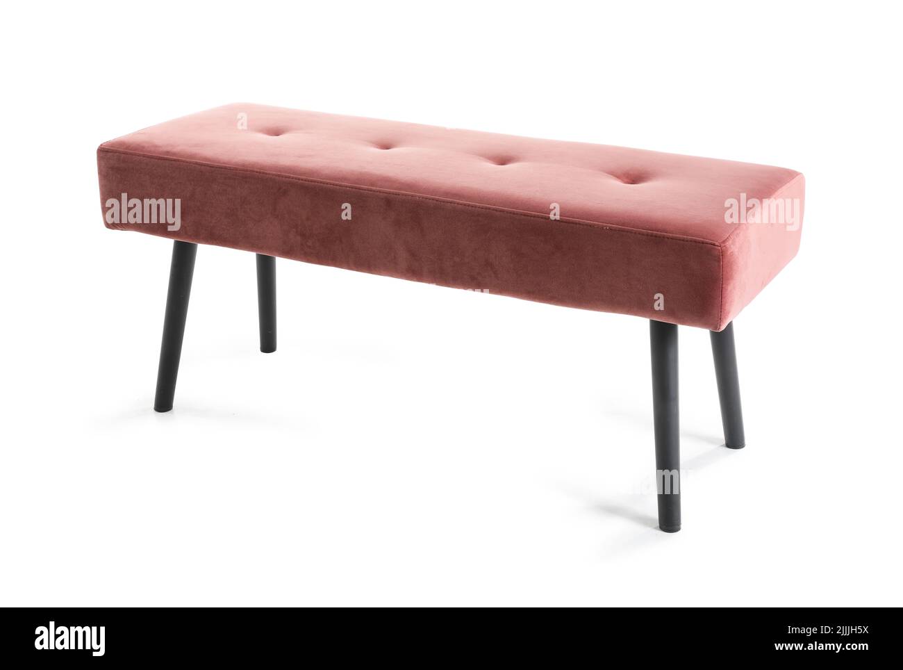 Pink bench on white background Stock Photo - Alamy