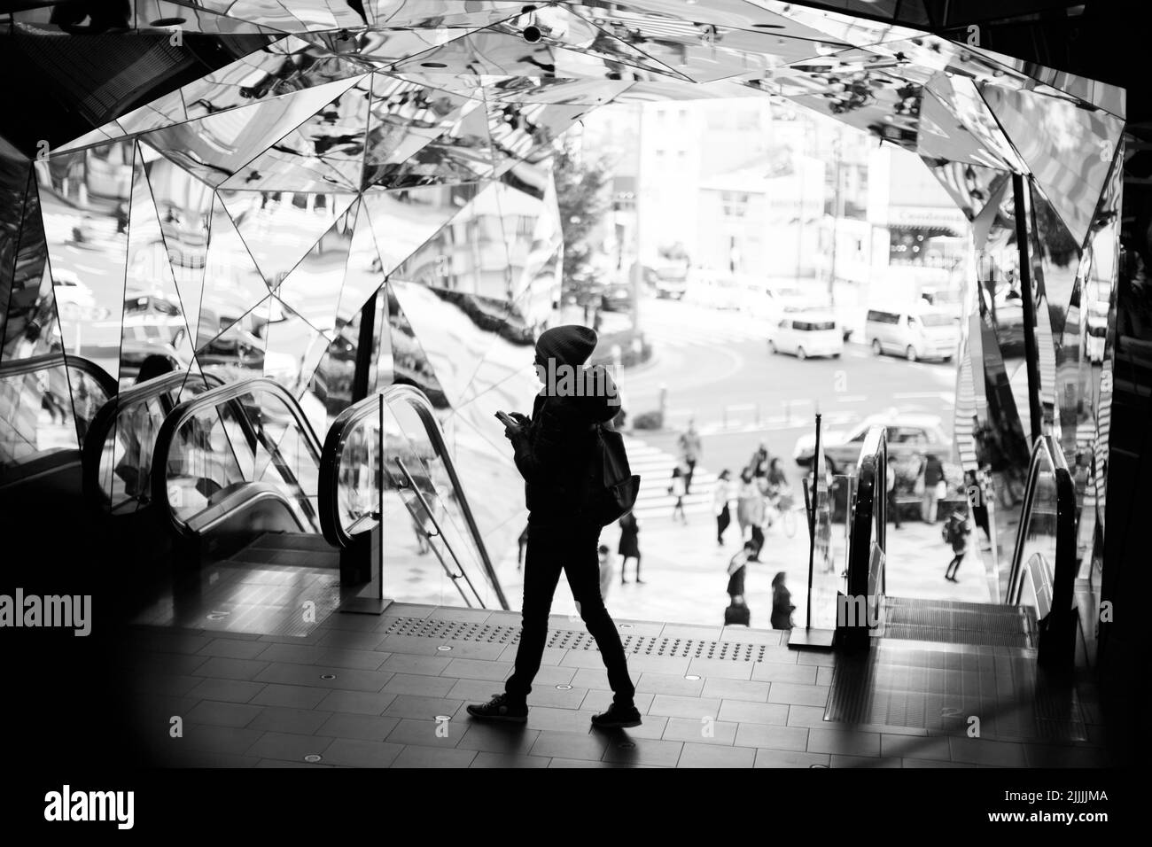 Mirrors art installation Black and White Stock Photos & Images - Alamy