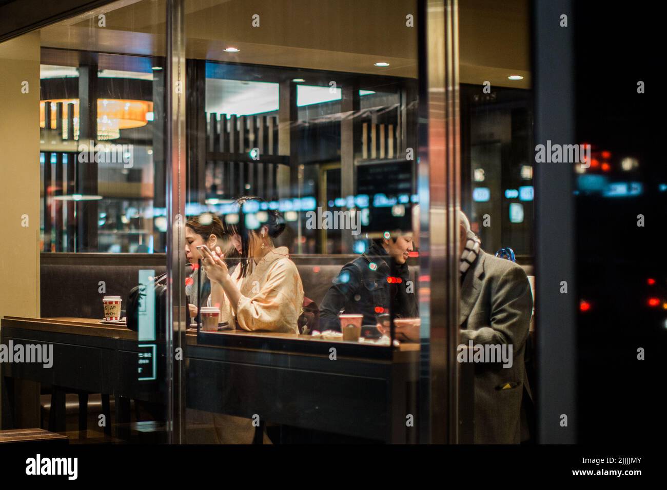People enjoy coffee after work Stock Photo - Alamy