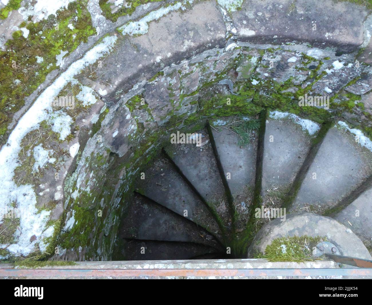 Steep stairs in old tower Stock Photo - Alamy