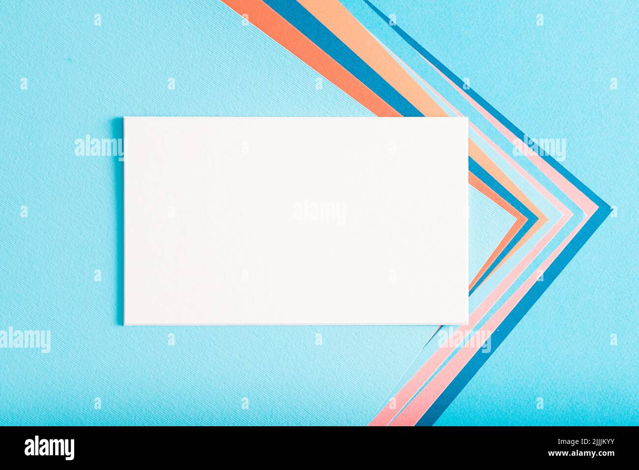 blank white paper blue background text message Stock Photo - Alamy