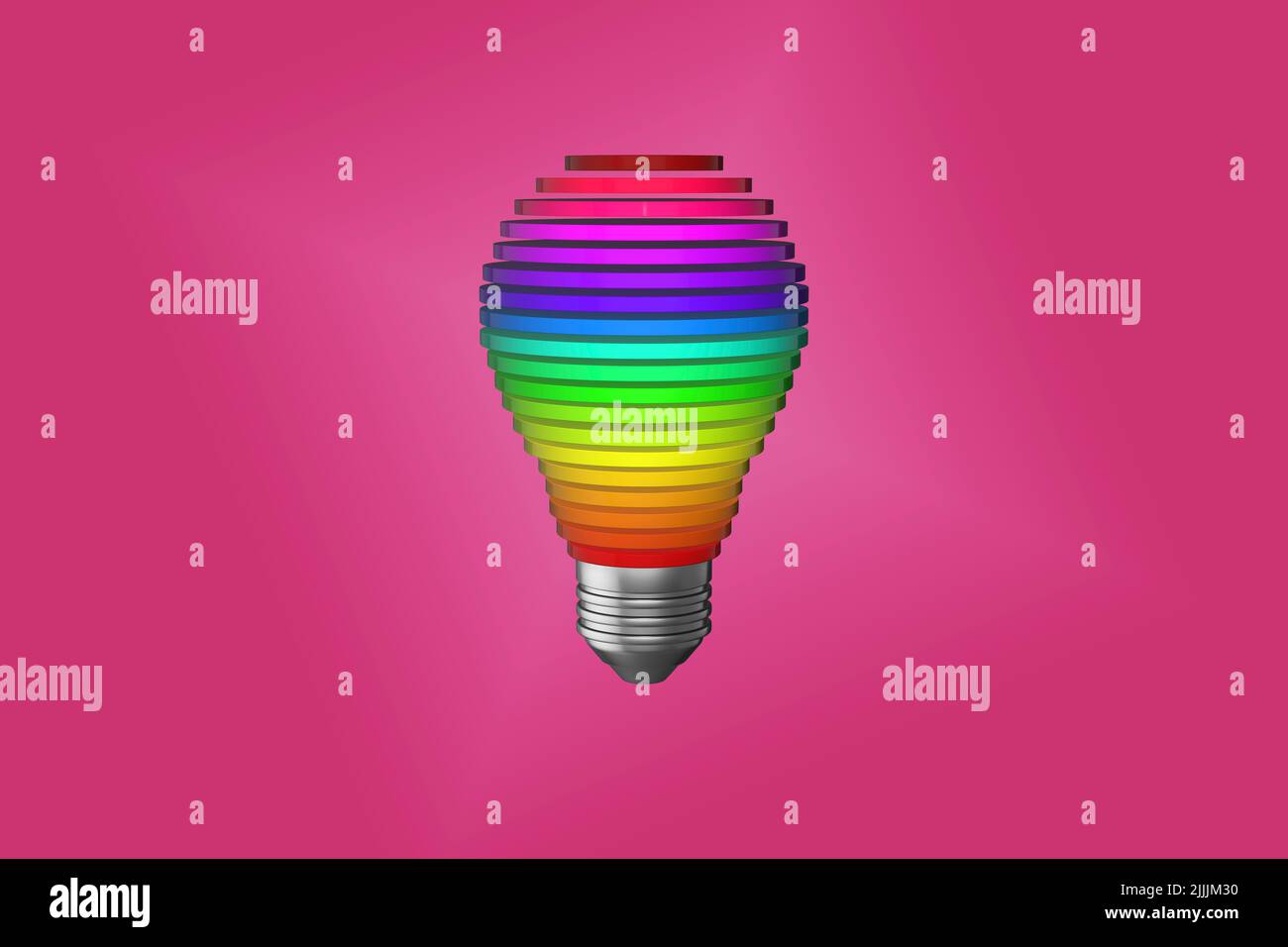 multi colored coloured light bulb lightbulb concept rainbow multi-color ...