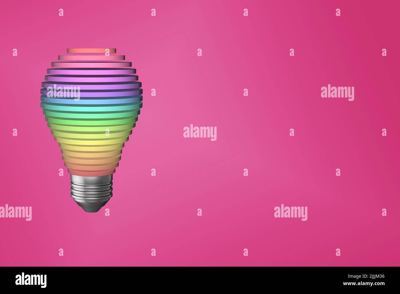 multi colored coloured light bulb lightbulb concept rainbow multi-color ...