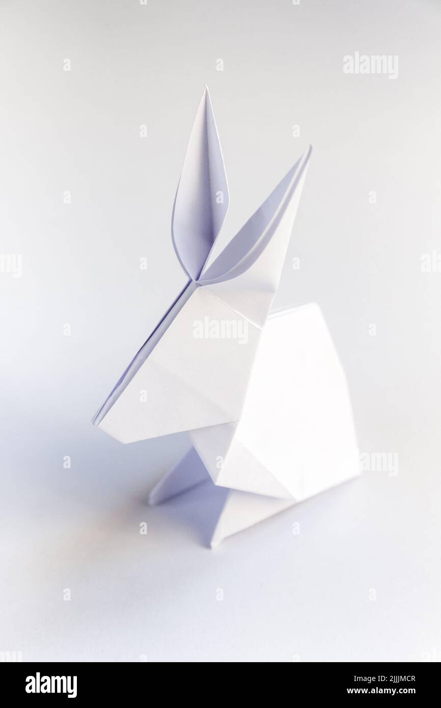 Paper rabbit origami isolated on a blank white background Stock Photo ...