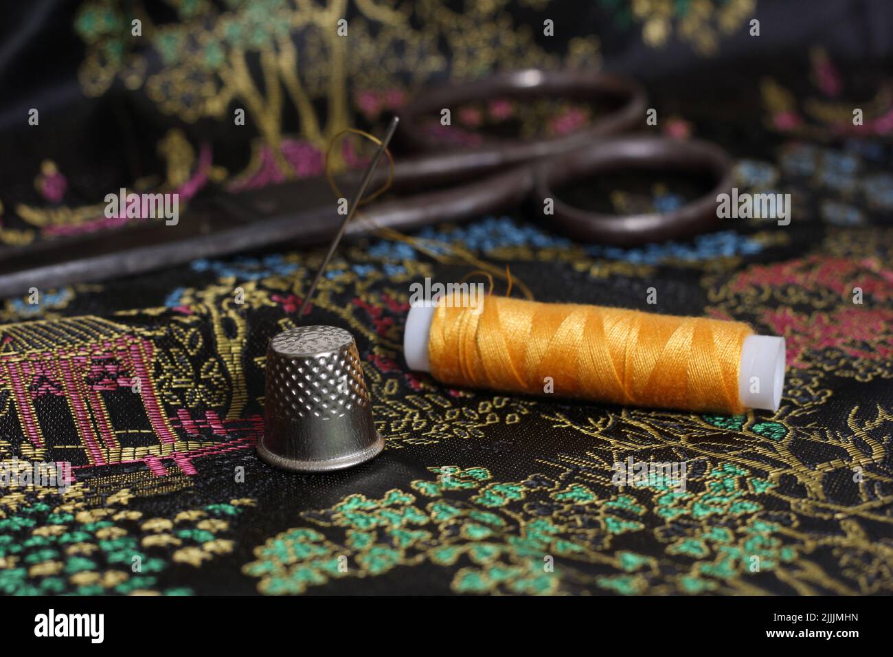 Embroidered with silk and metal thread hi-res stock photography and ...