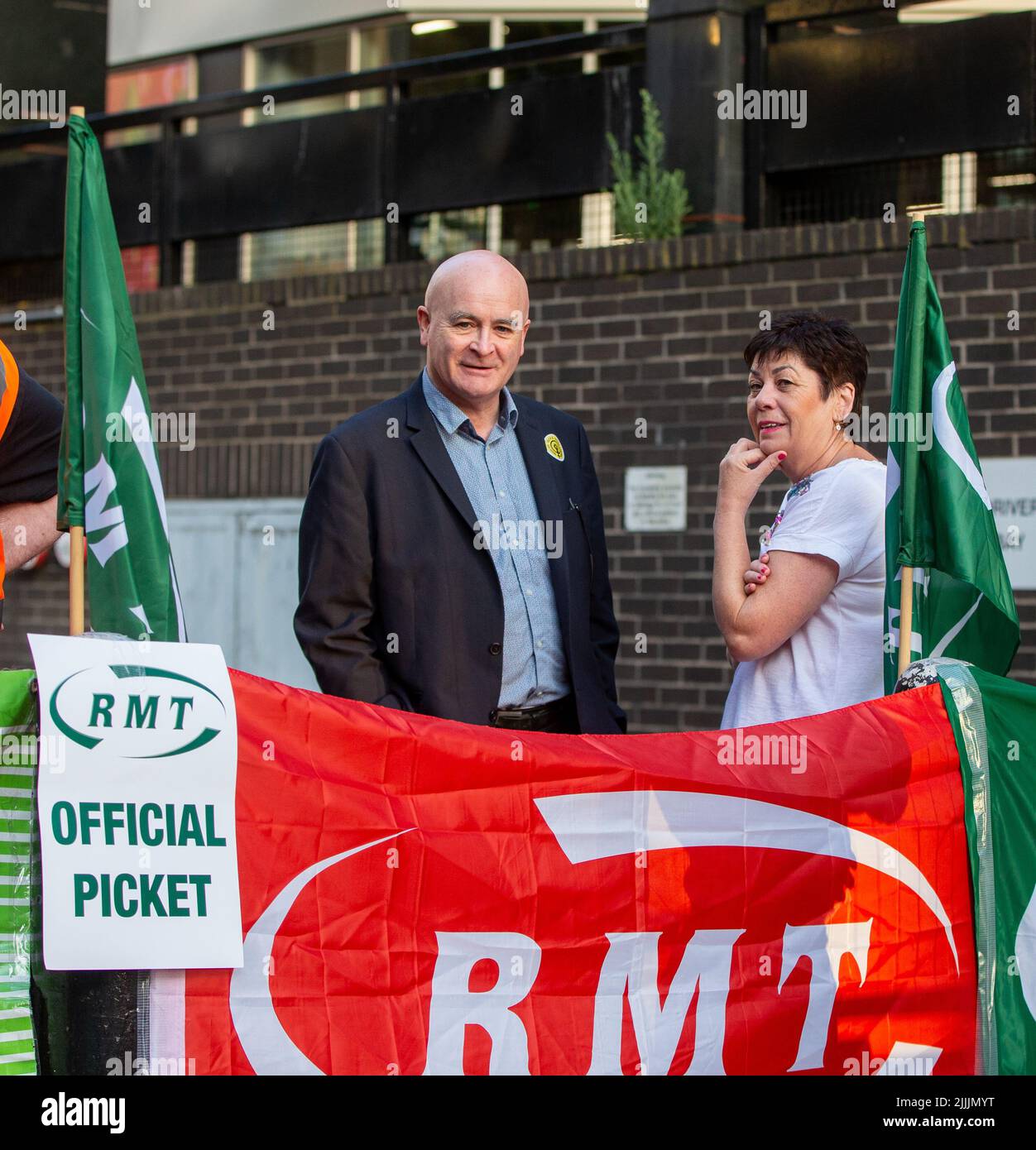 London, England, UK. 27th July, 2022. The National Union of Rail ...