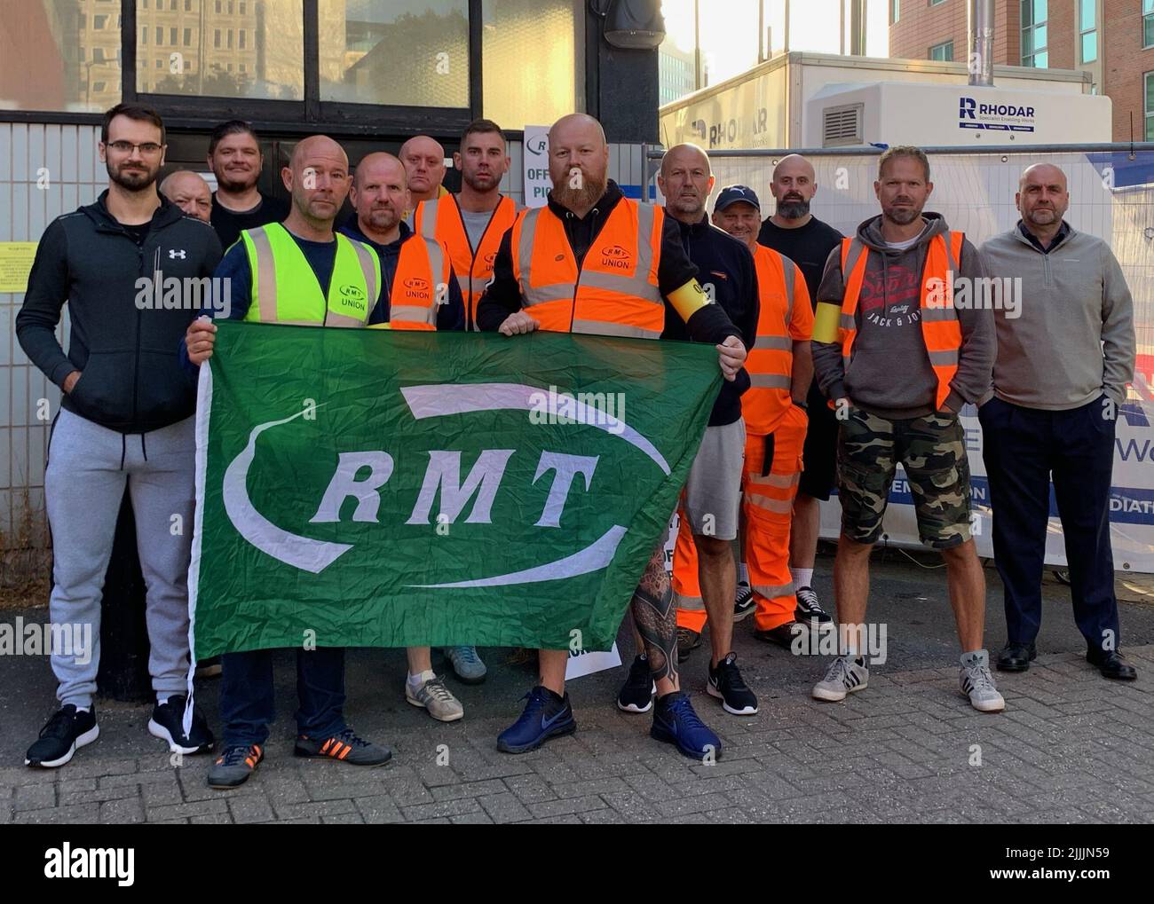 Members of the Rail, Maritime and Transport union (RMT) on the picket ...