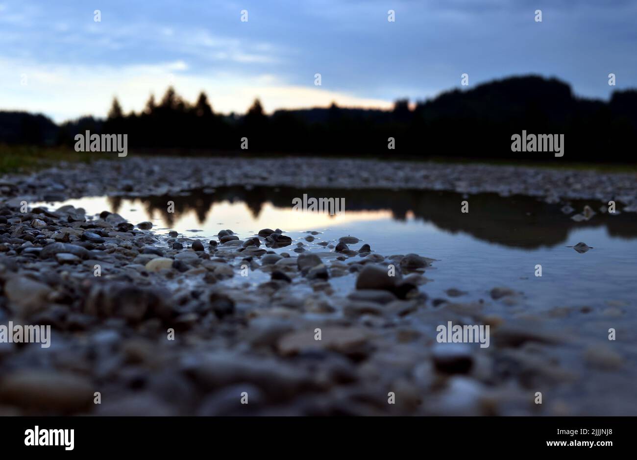 Nesselwang, Germany. 27th July, 2022. The Allgäu landscape is reflected ...