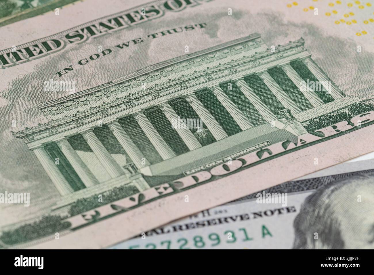 Five dollar bill back side hi-res stock photography and images - Alamy