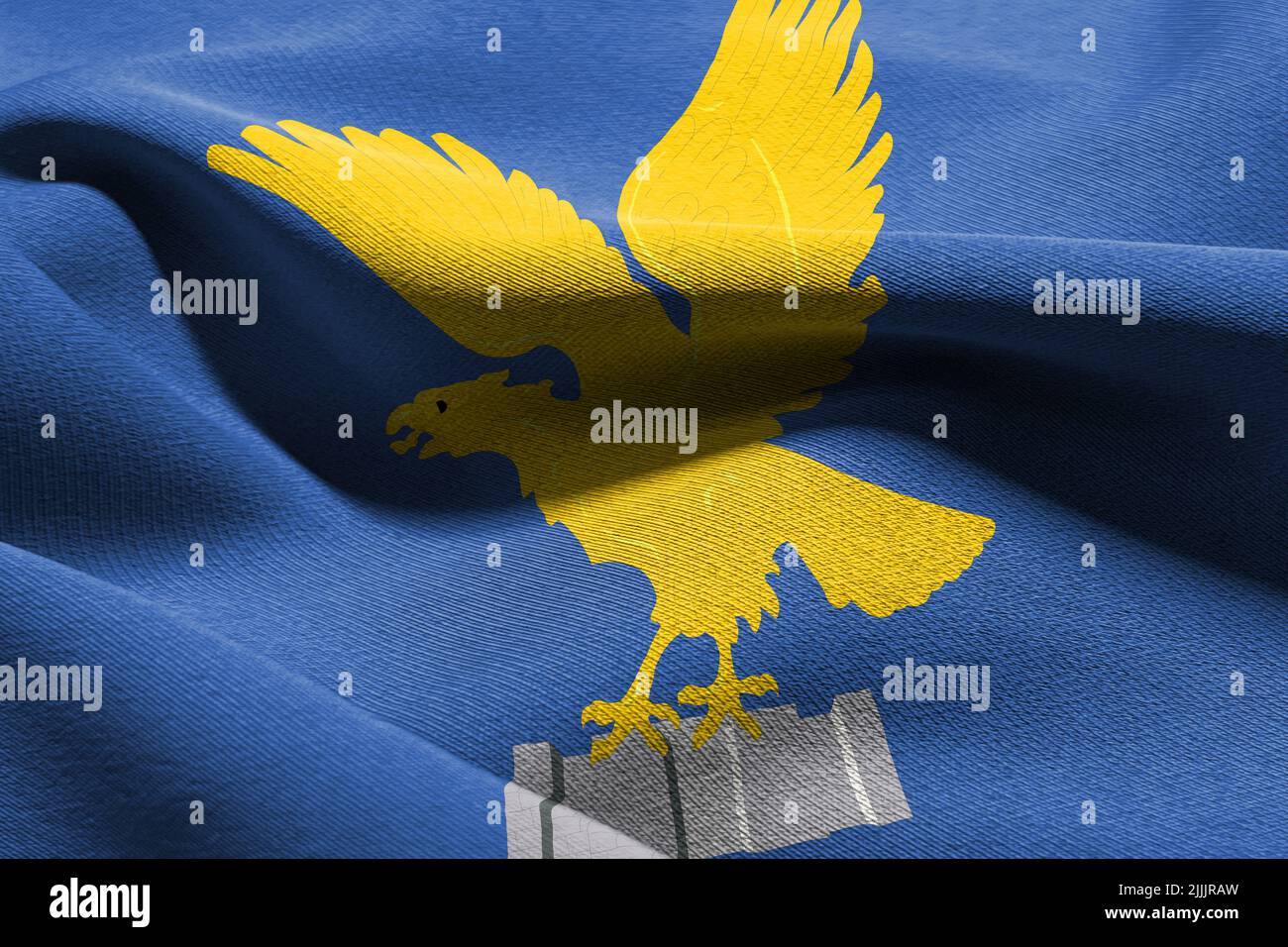 3D illustration flag of Friuli Venezia Giulia is a region of Italy ...