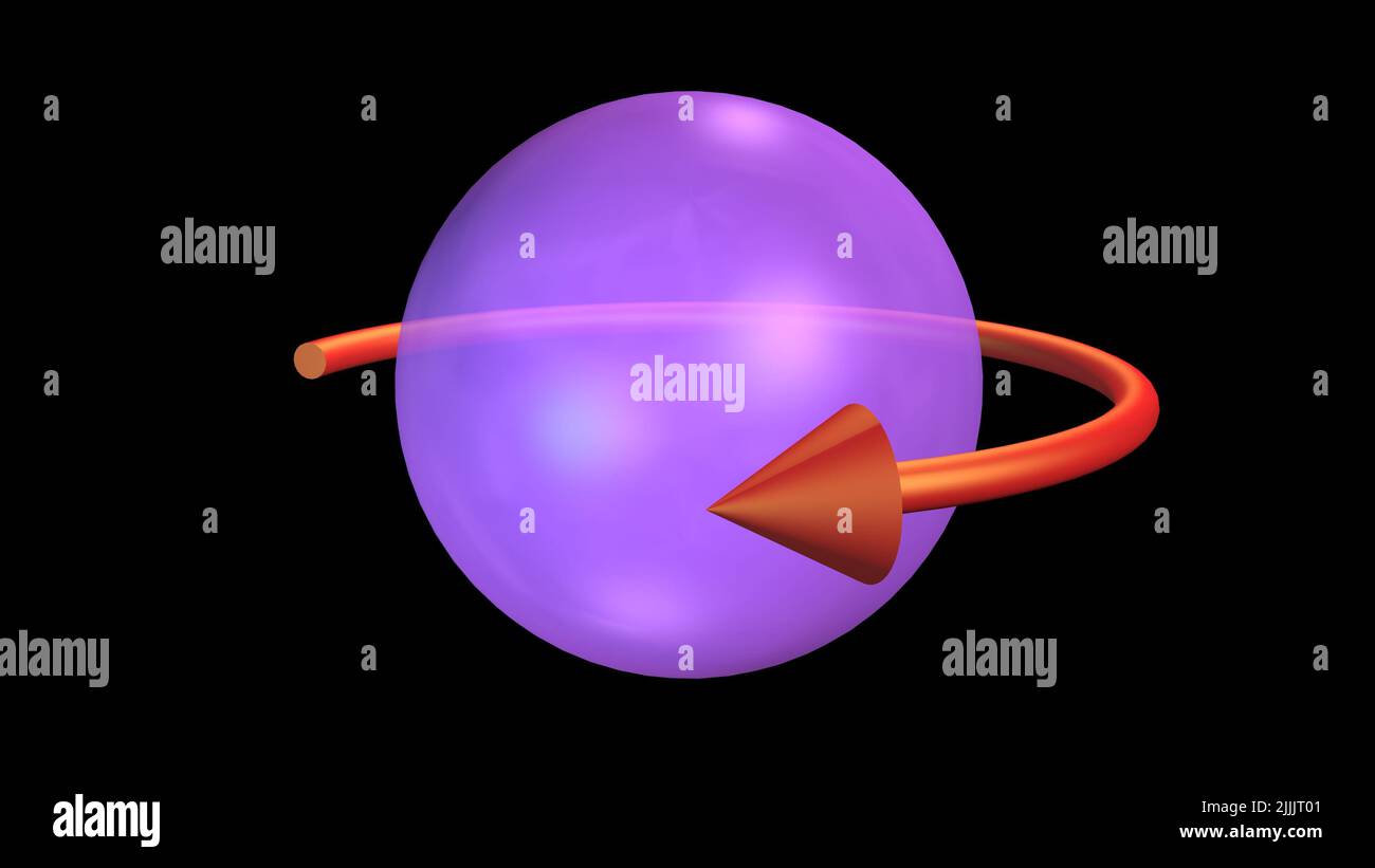 Spintronics arrow rotating around sphere Stock Photo - Alamy